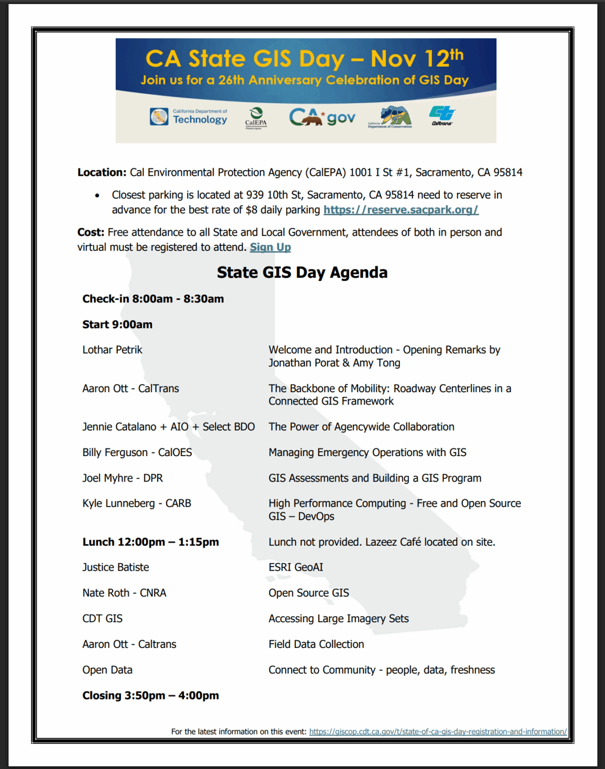 Join CGIA at CA State GIS Day on November 12! – CGIA
